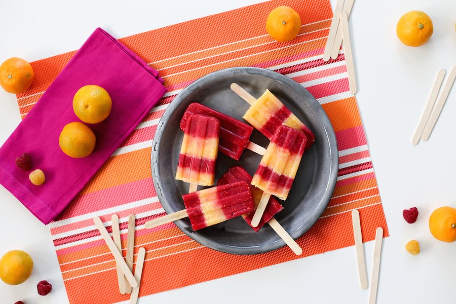 Raspberry & Tangerine Striped Popsicles Recipe – Salty Canary