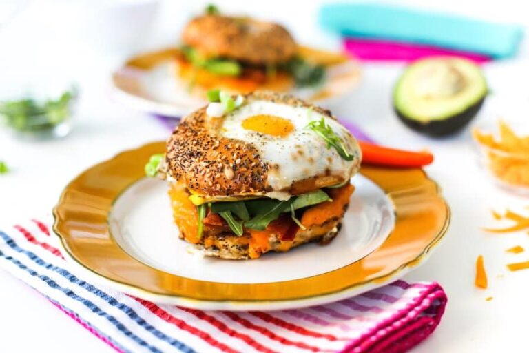 Egg in a Hole Breakfast Bagel Sandwich – Salty Canary