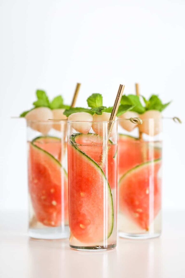 Sparkling Watermelon Lychee Cocktail – Salty Canary